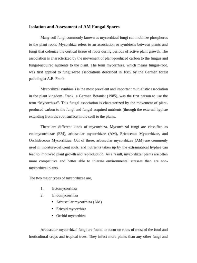 AMF Spore (20.06.2025) Protocol | PDF | Organisms | Botany