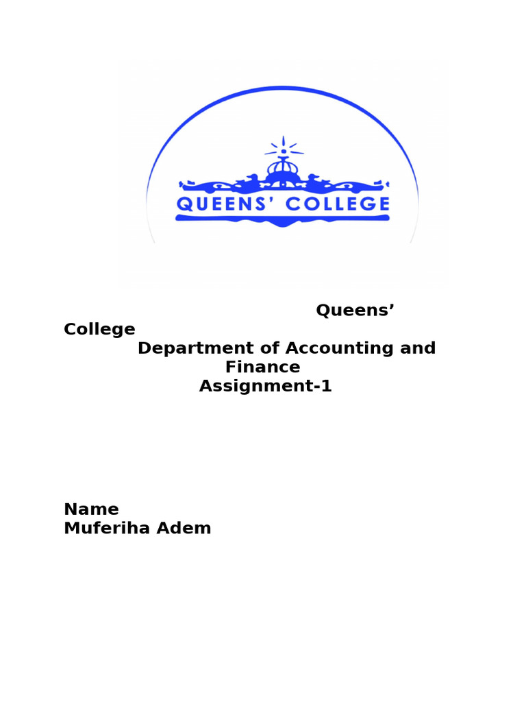 Queens' College Department of Accounting and Finance Assignment-1 | PDF ...