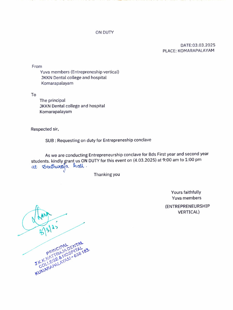 ON Duty Letter 4.3 | PDF