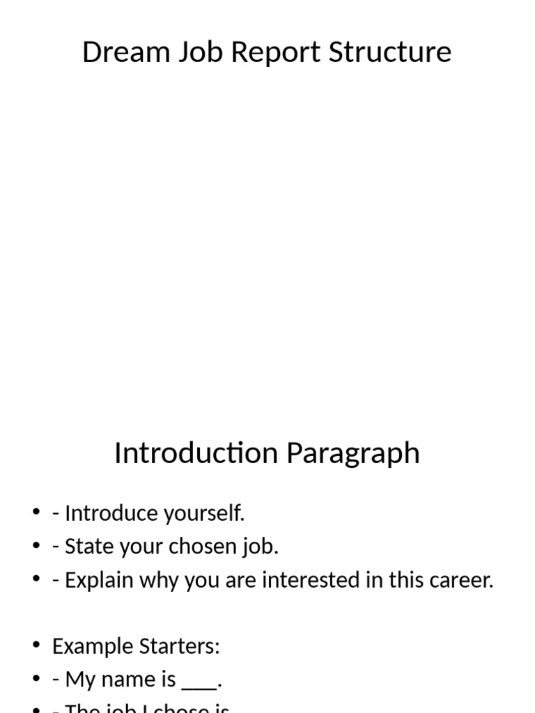 Dream Job Report Writing Guide | PDF