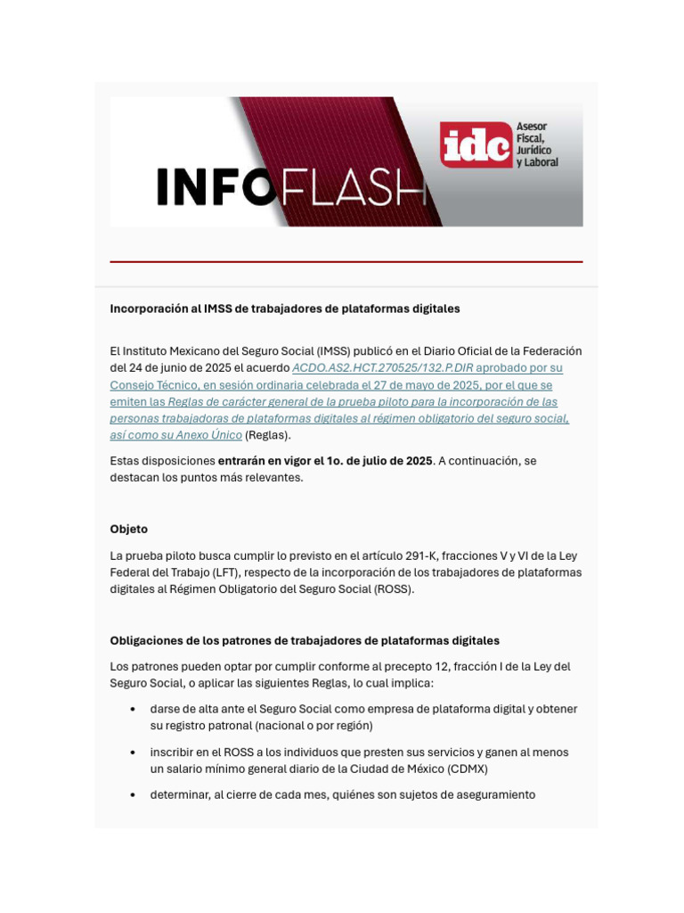Infoflash 3880 IMSS Plataformas Digitales | PDF | Gobierno