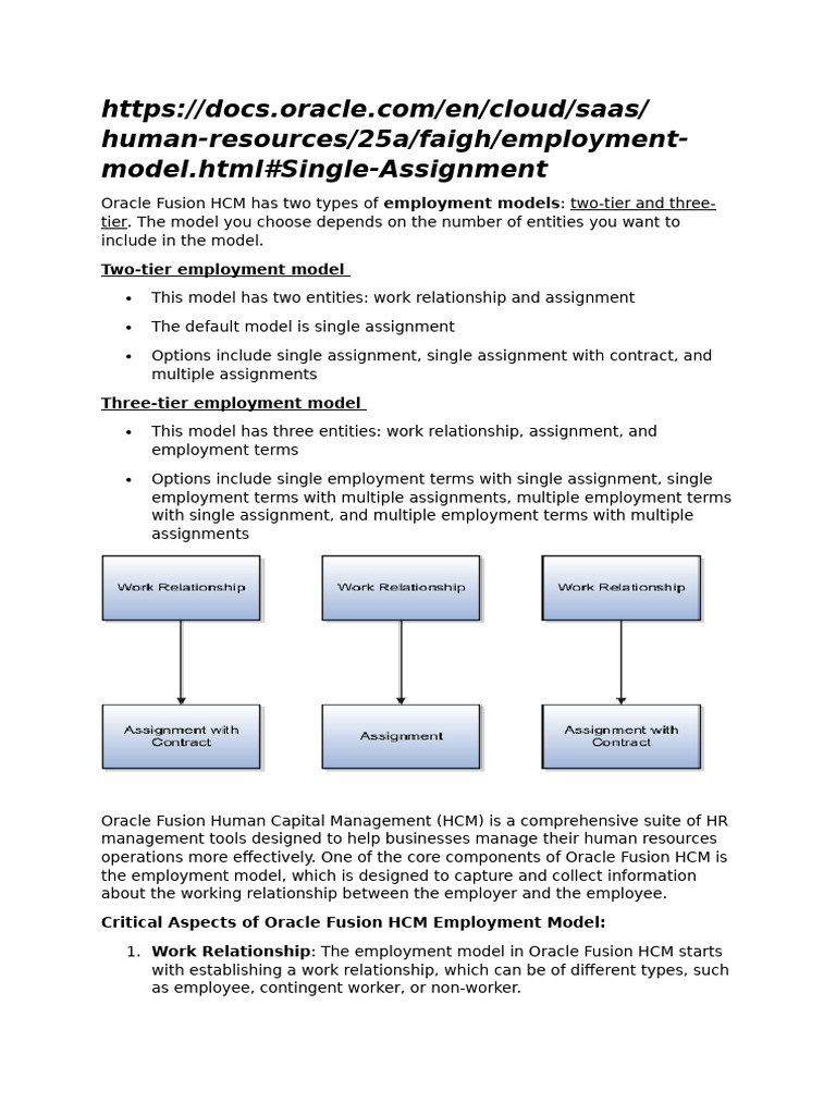 Oracle Fusion HCM Employment Models Explained | PDF | Human Resource ...