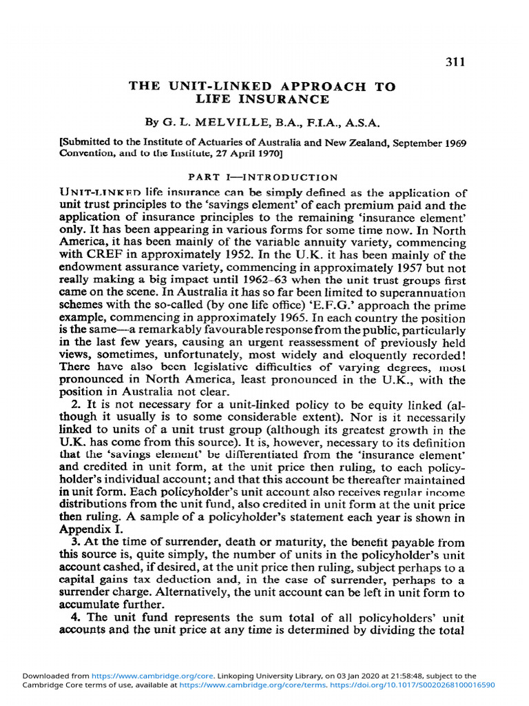 Melville 1970 | PDF | Life Insurance | Insurance