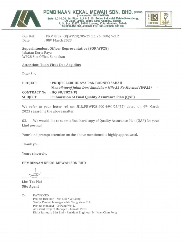Submission To SOR | PDF | Safety | Regulatory Compliance