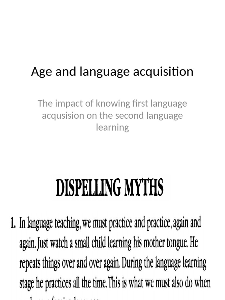 Age and Language Acquisition | PDF | Language Acquisition ...