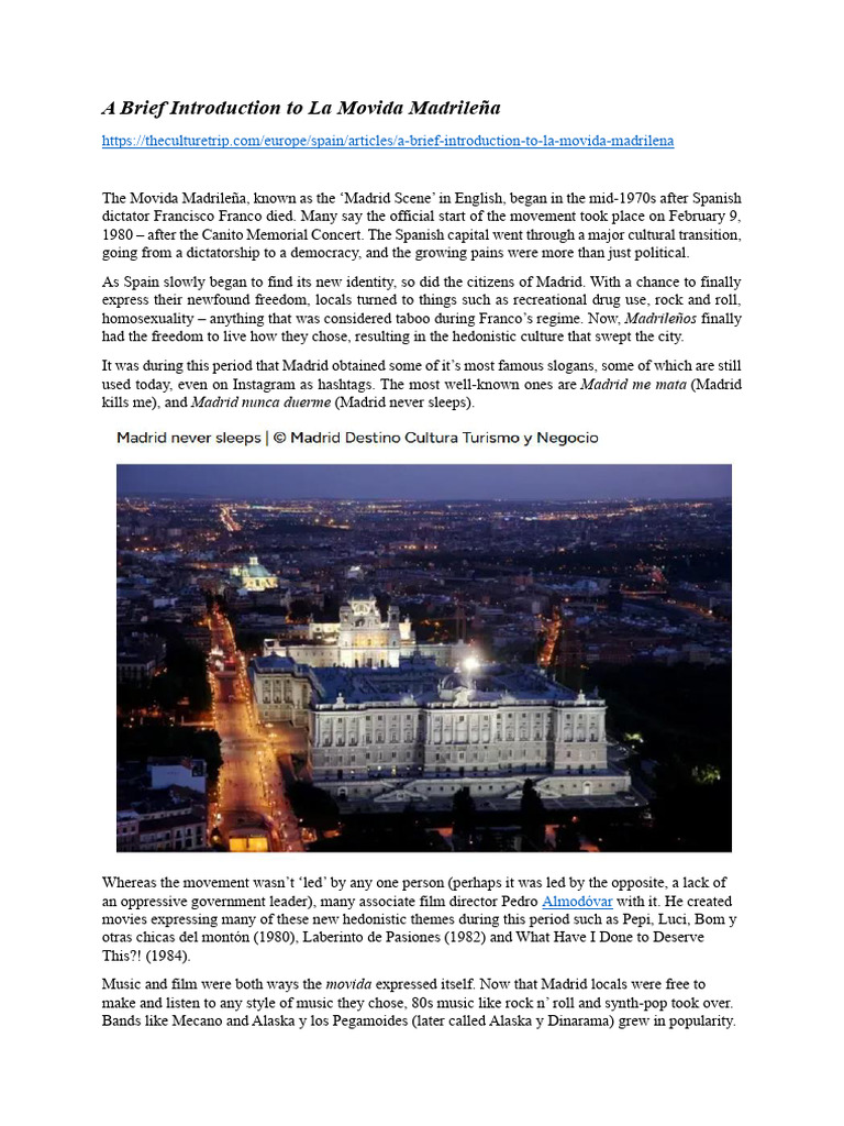 La Movida Madrileña | PDF | Moda