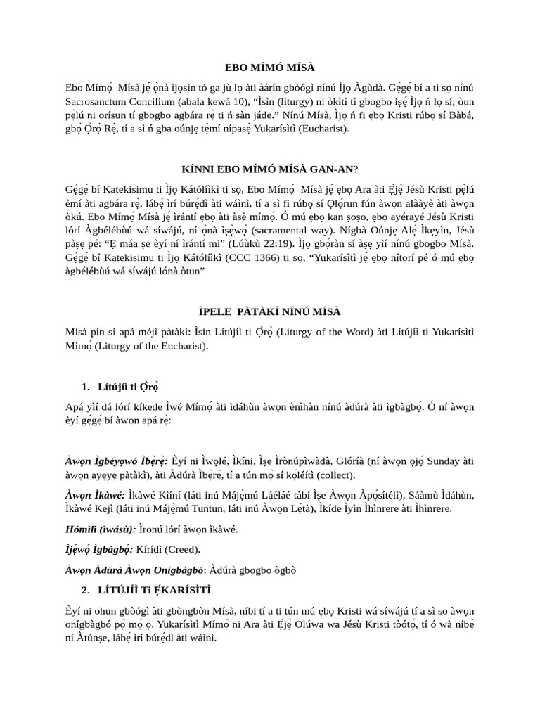 Holy Mass Presentation | PDF