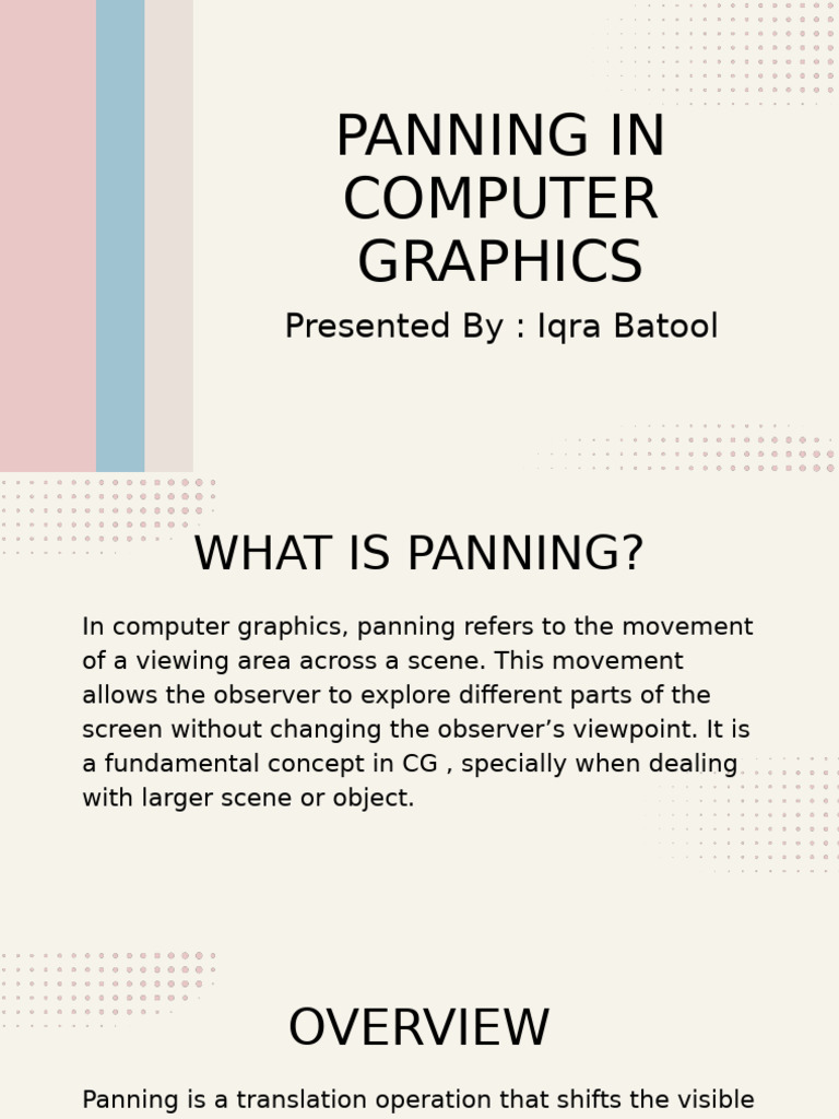 Panning in Computer Graphics Explained | PDF