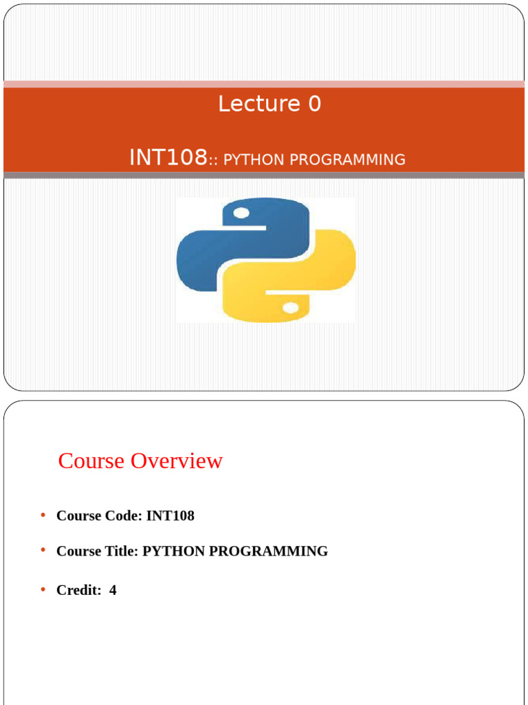 INT108 Zero Lecture Summer Term | PDF | Engineering | Parameter ...