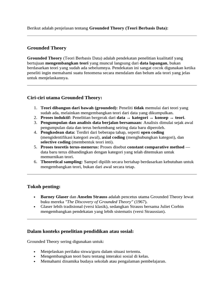 Teori Grounded Theory | PDF
