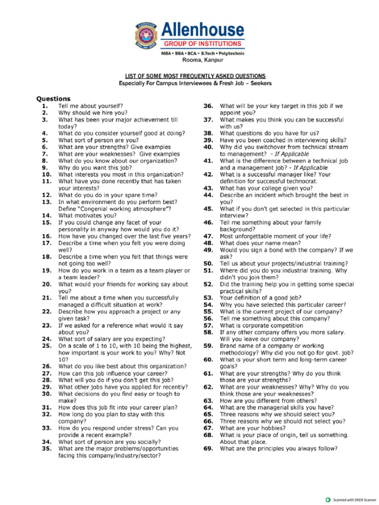 Interview List | PDF