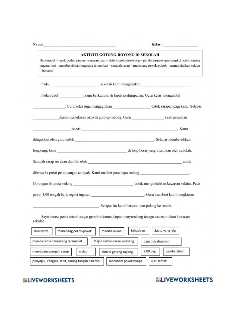 Melengkap Teks Homework | PDF