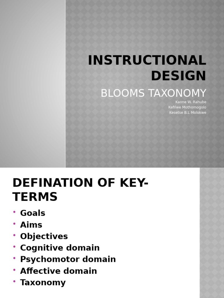 Instructional Design - Bloom's Taxonomy | PDF | Liberal Arts Education ...
