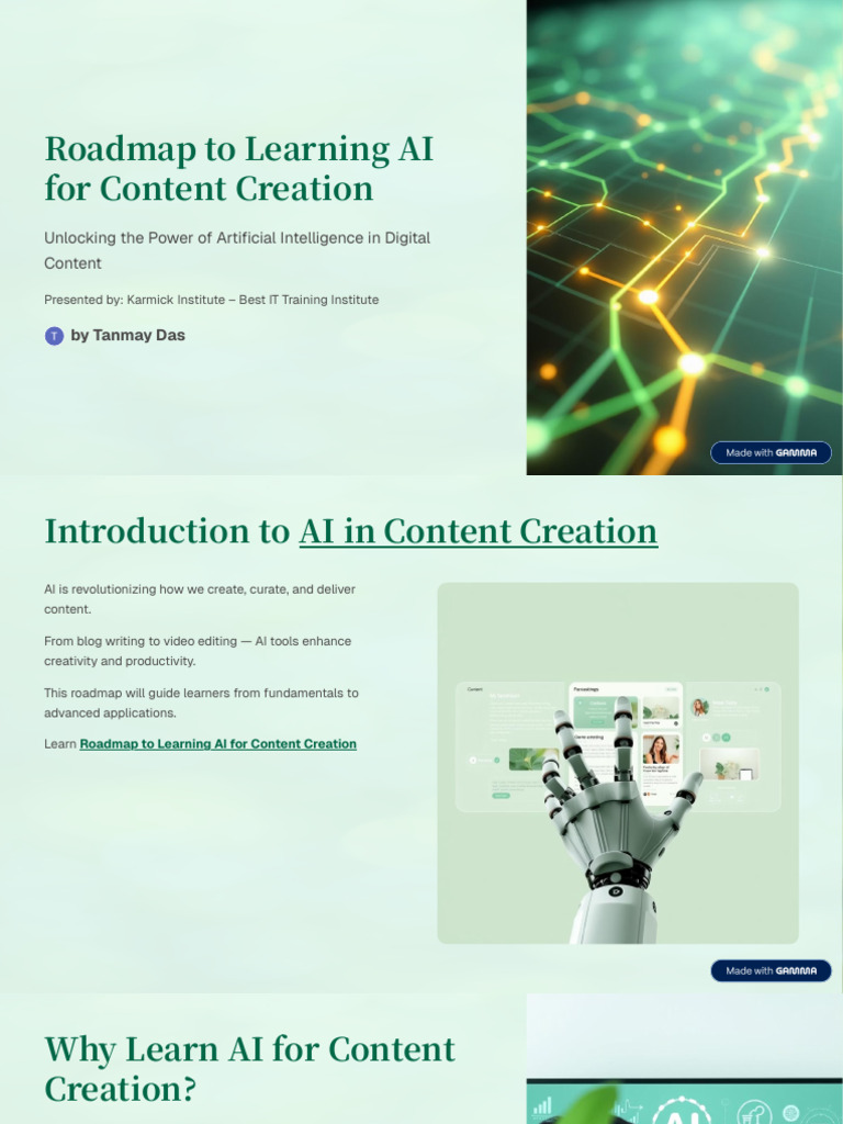 Roadmap To Learning AI For Content Creation | PDF | Artificial ...