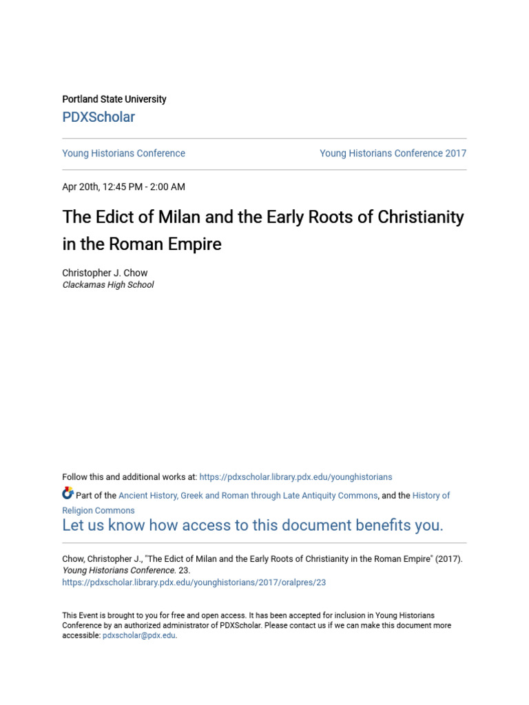 Edict of Milan | PDF | Constantine The Great | Roman Empire