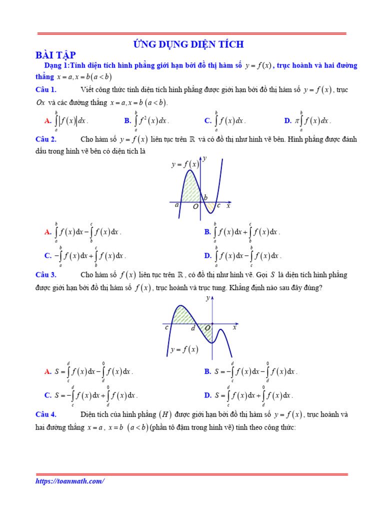 Toanmath Pdfbai Tap Trac Nghiem Ung Dung Cua Tich Phan Co Dap An Va Loi Giai - PDF 3 | PDF