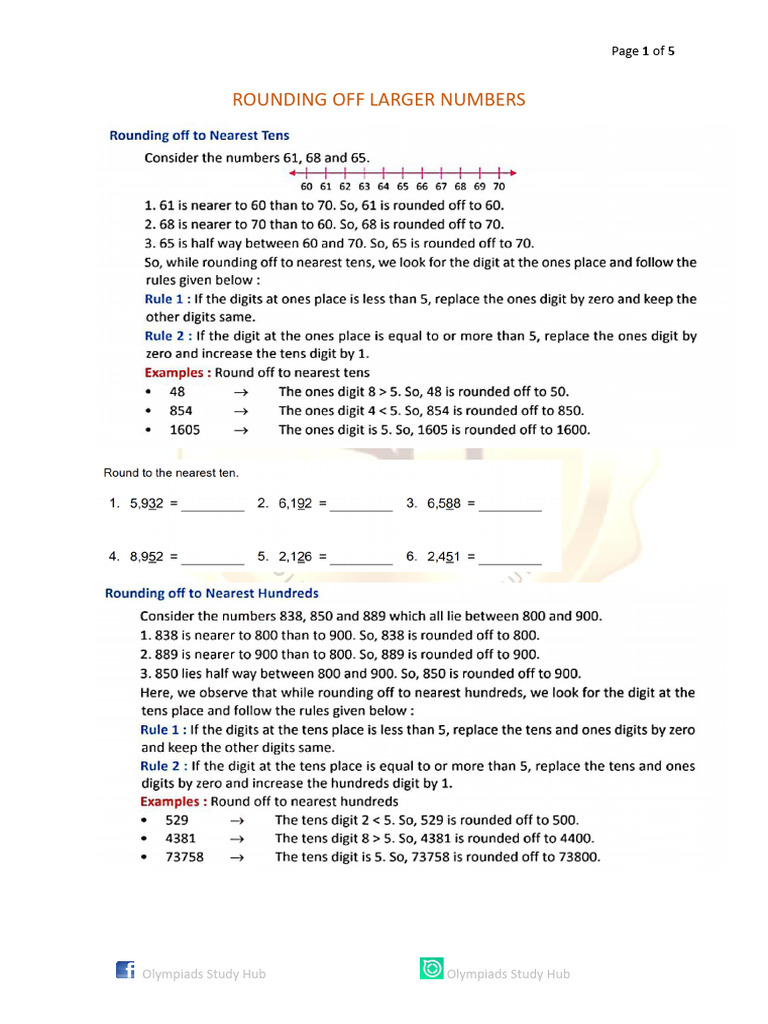 Rounding Off Larger Numbers Guide | PDF