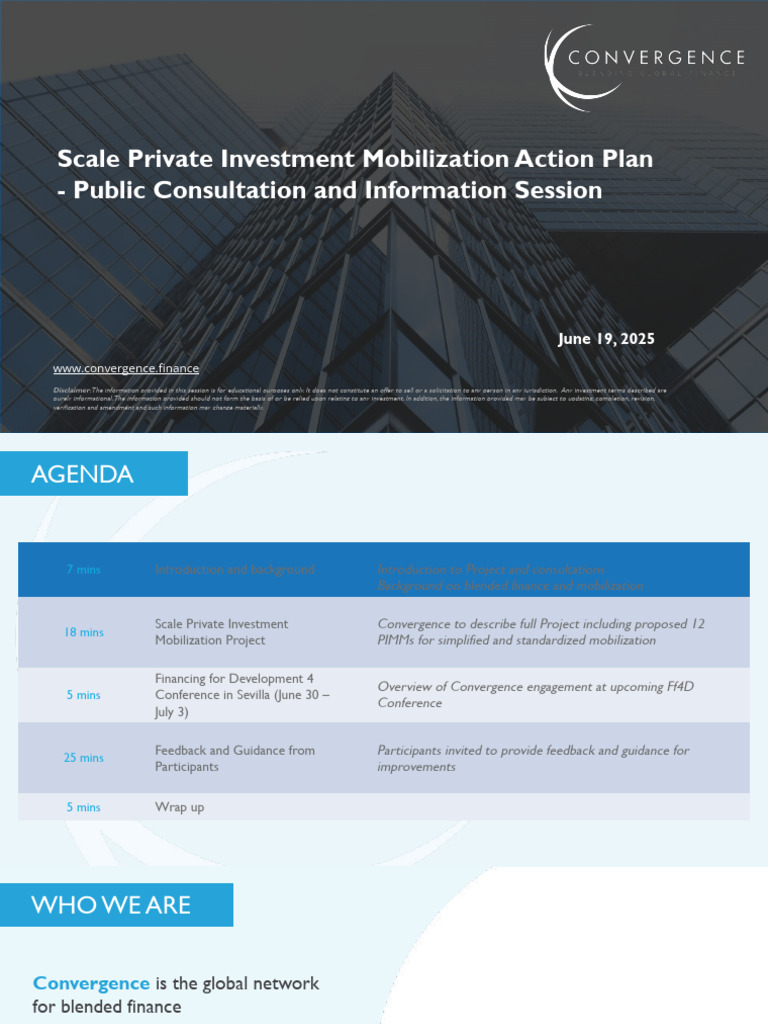 Public Consultation - Scale Private Investment Mobilization Action Plan ...