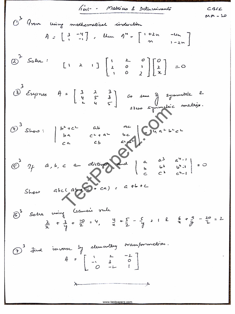 Matrices Paper 1 | PDF