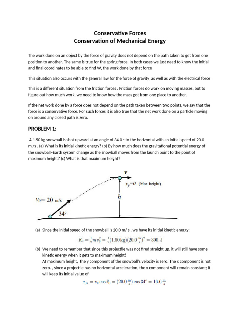 Module 8 Conservation of Mechanical Energy | PDF | Force | Potential Energy