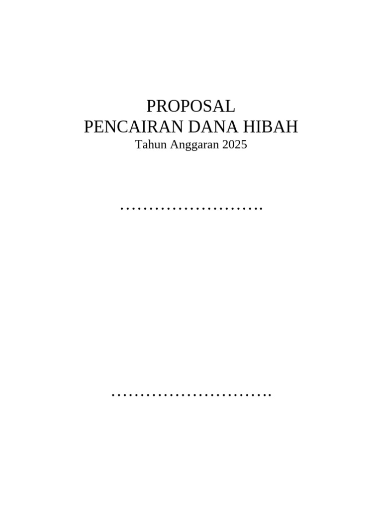 Proposal Pencairan Dana Hibah 2025 | PDF