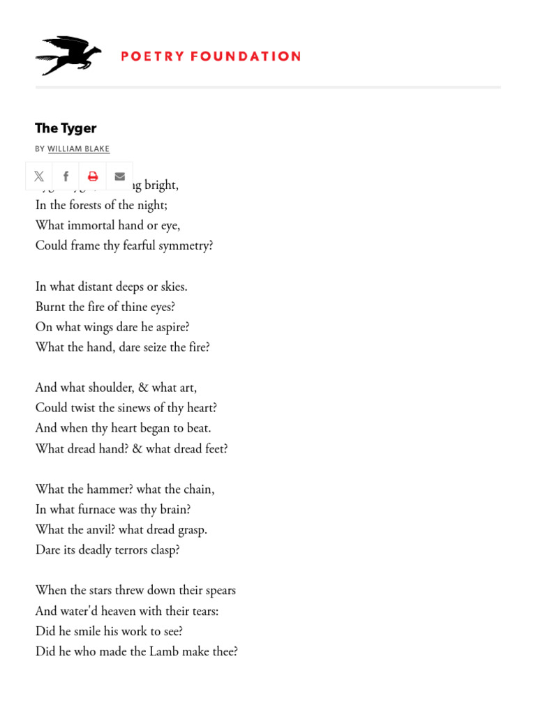 The Tyger _ the Poetry Foundation | PDF