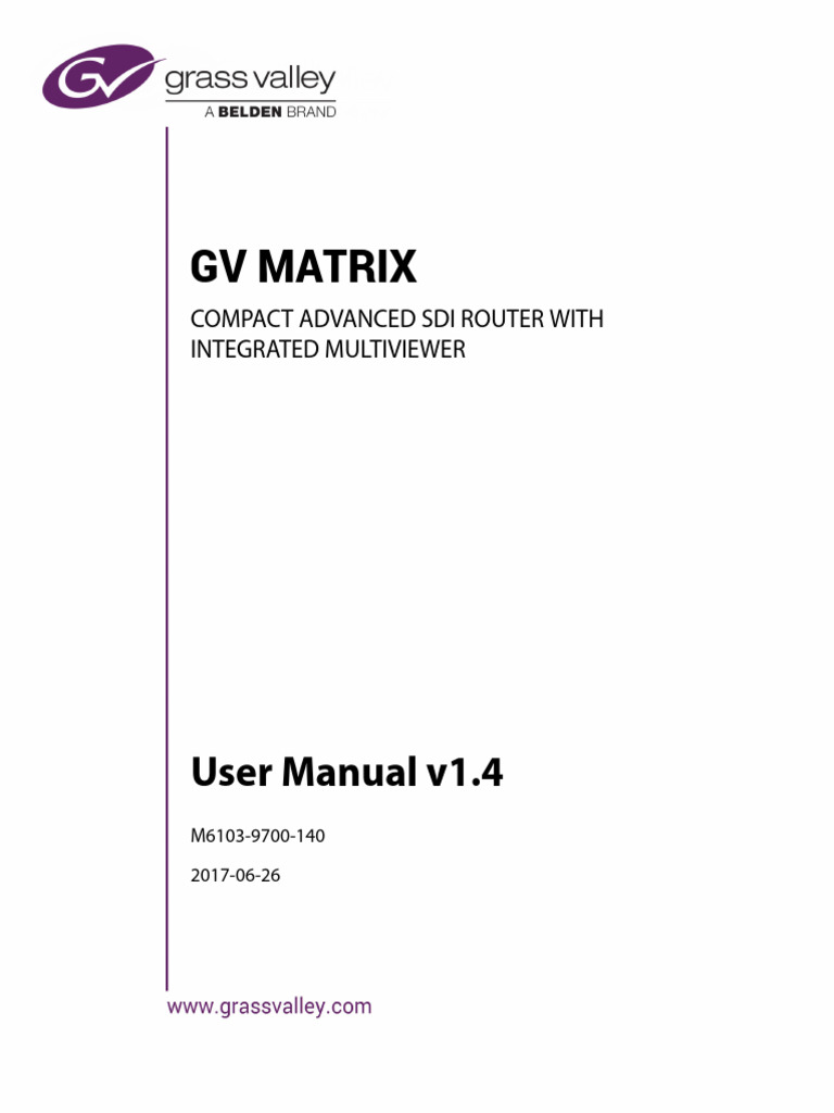 M6103-9700-140 GV Matrix User Manual v1.4 | PDF | Electrostatic Discharge | Fuse (Electrical)