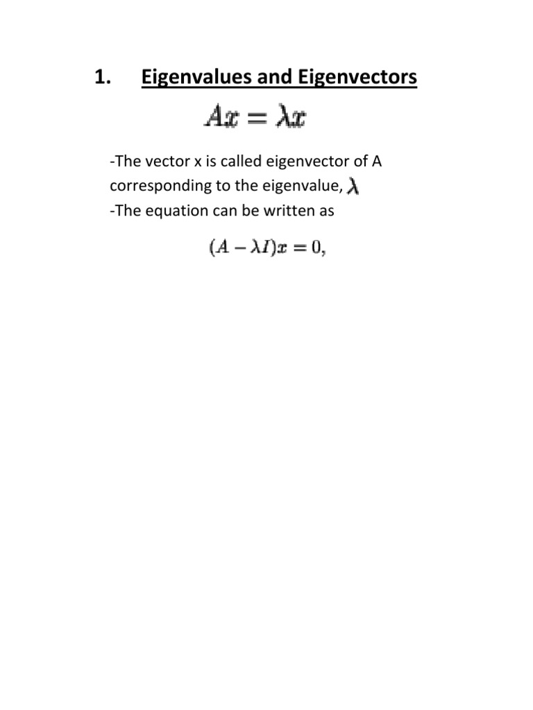 Eigenvalues And Eigenvectors Pdf