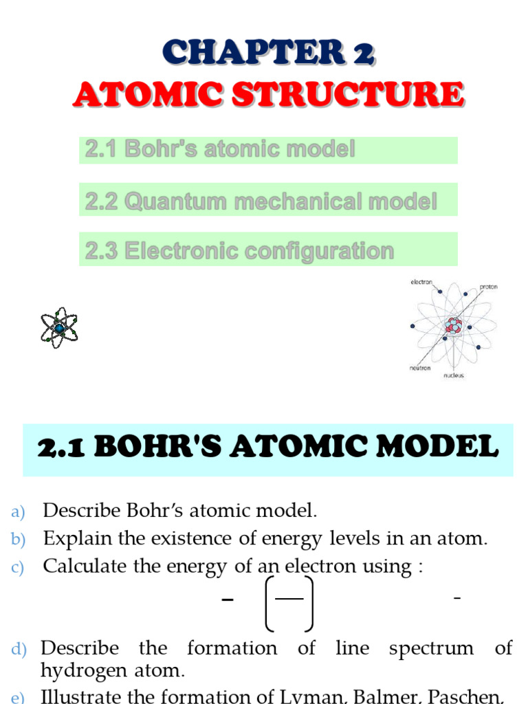 2.1 Bohr's Atomic Model - STUDENTS | PDF | Emission Spectrum | Energy Level