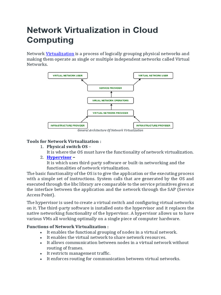 Network Virtualization in Cloud Computing | PDF | Virtualization | Computer Network