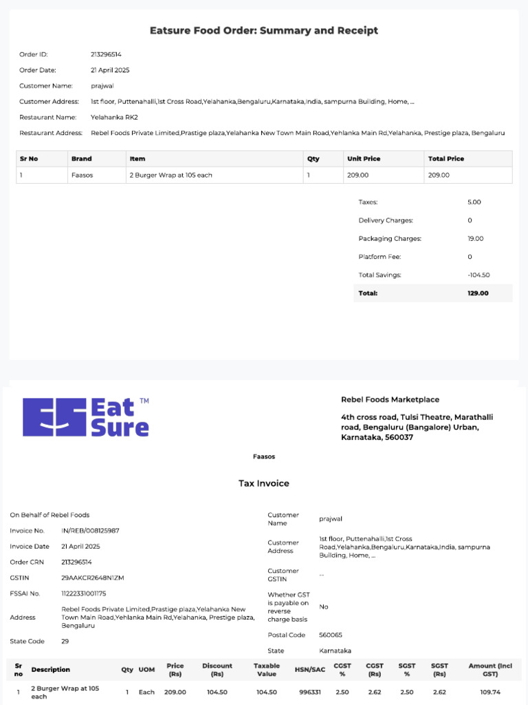 Eat Sure | PDF