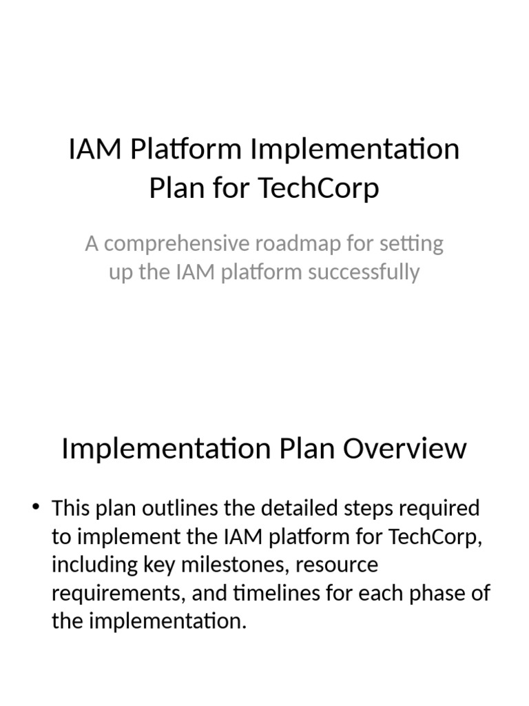 TechCorp IAM Implementation Plan | PDF