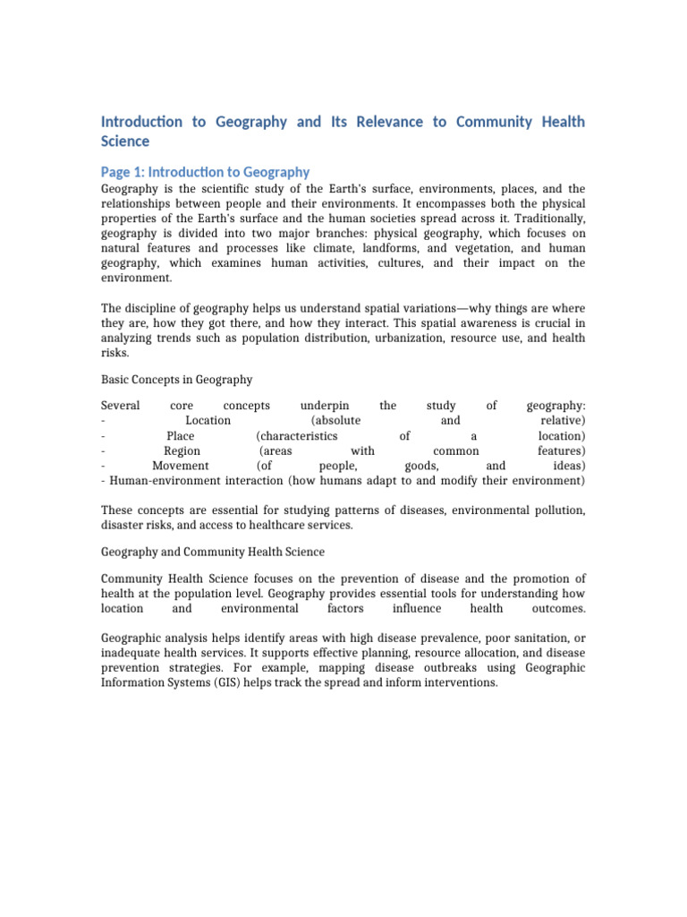 Introduction To Geography | PDF | Geography | Natural Environment