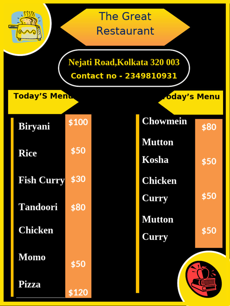 Today's Menu at The Great Restaurant | PDF