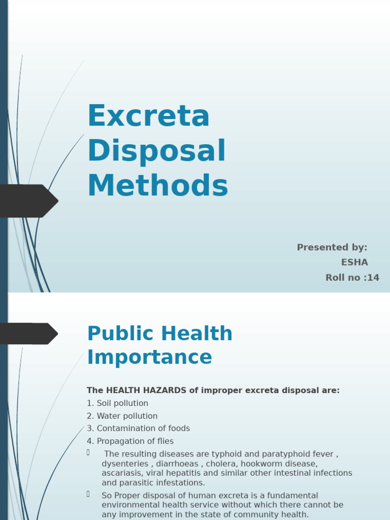 Excreta Disposal Methods Overview | PDF | Sanitary Sewer | Sewage Treatment