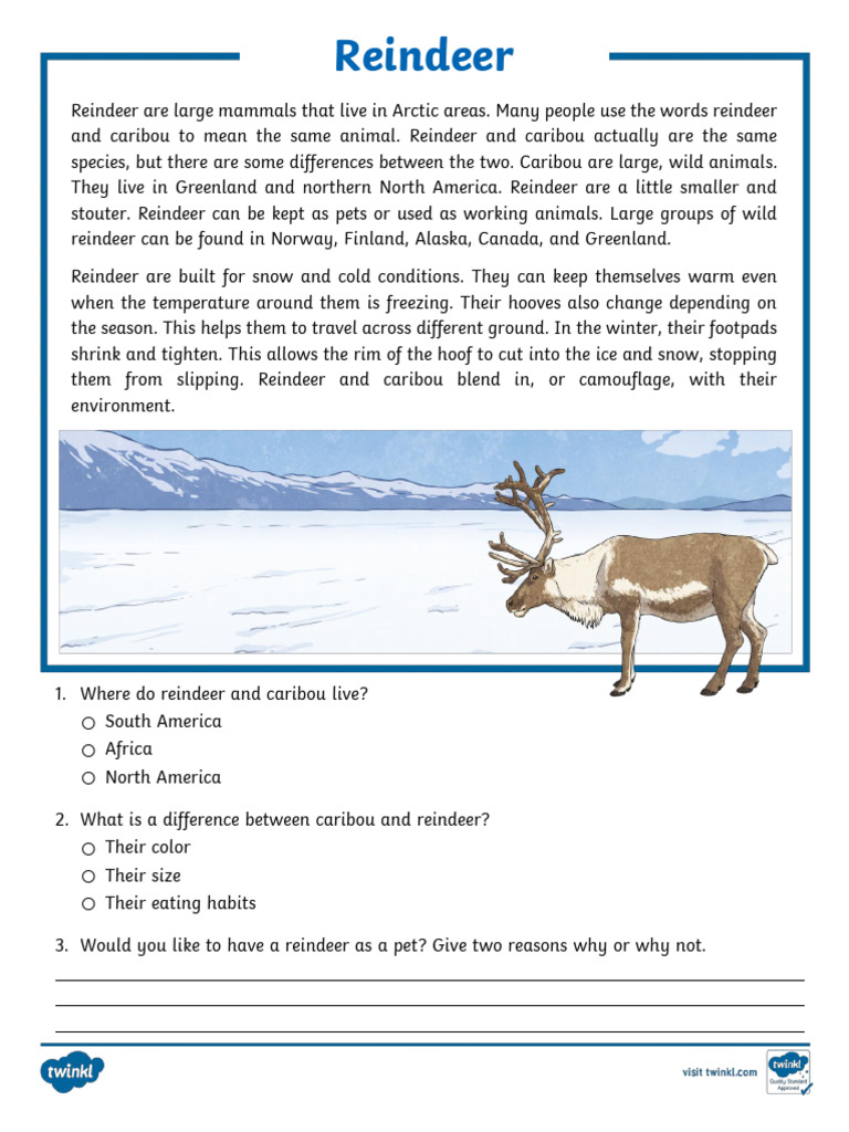 Understanding Reindeer Adaptations | PDF