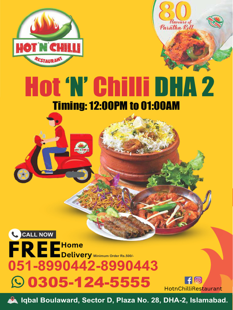 Hot 'N' Chilli DHA 2 Menu Overview | PDF | Kebab | French Fries