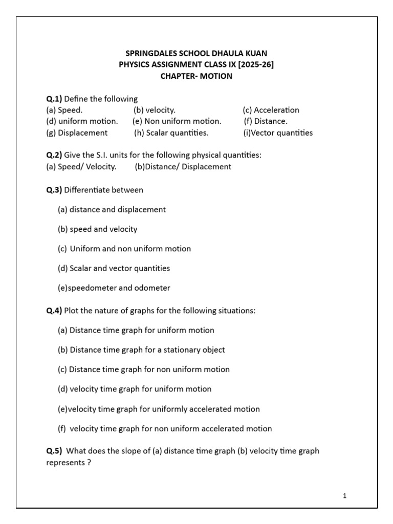 Science Workseet - Class Ix (2025-26) | PDF | Cell (Biology) | Velocity