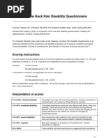 OrthoToolKit Modified Oswestry Low Back Pain Disability Questionnaire ...