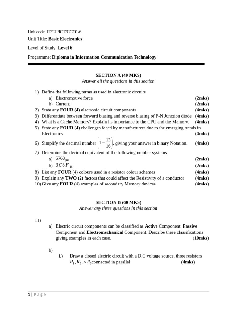 Basic Electronics Study Guide | PDF | Semiconductors | Electrical Network