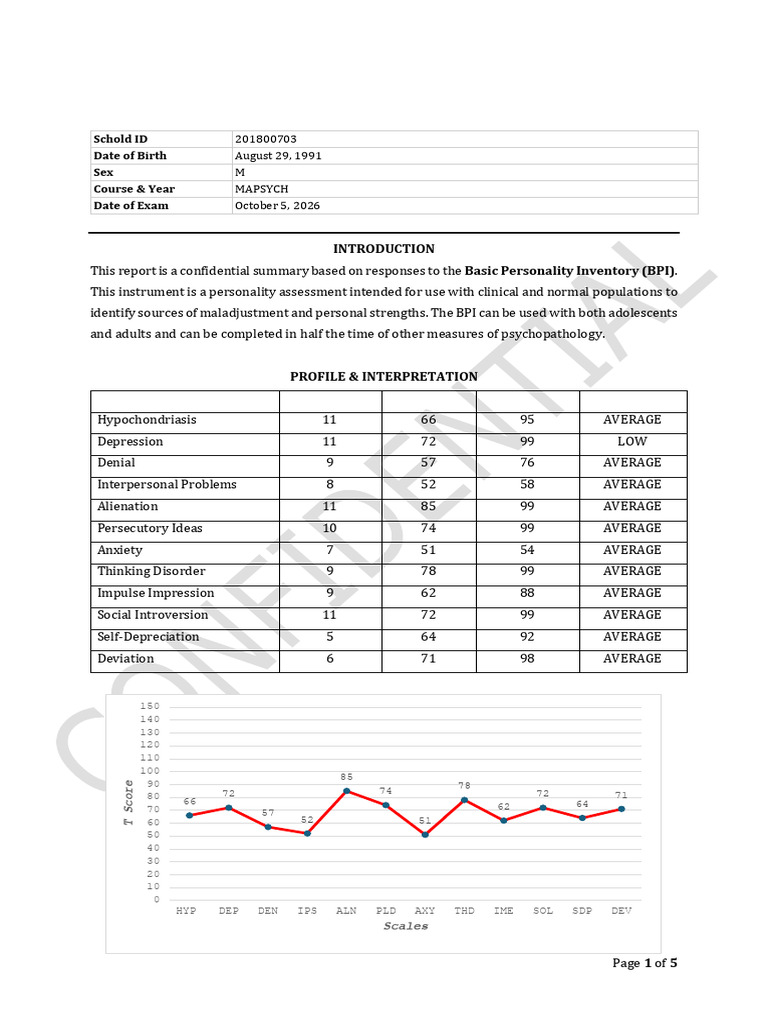 Template-for-BPI Profile Report | PDF | Feeling | Fear