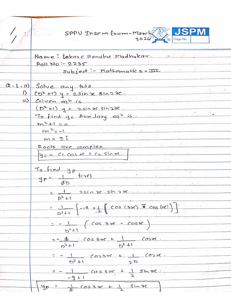 M3 Unit 1 Master Solution | PDF