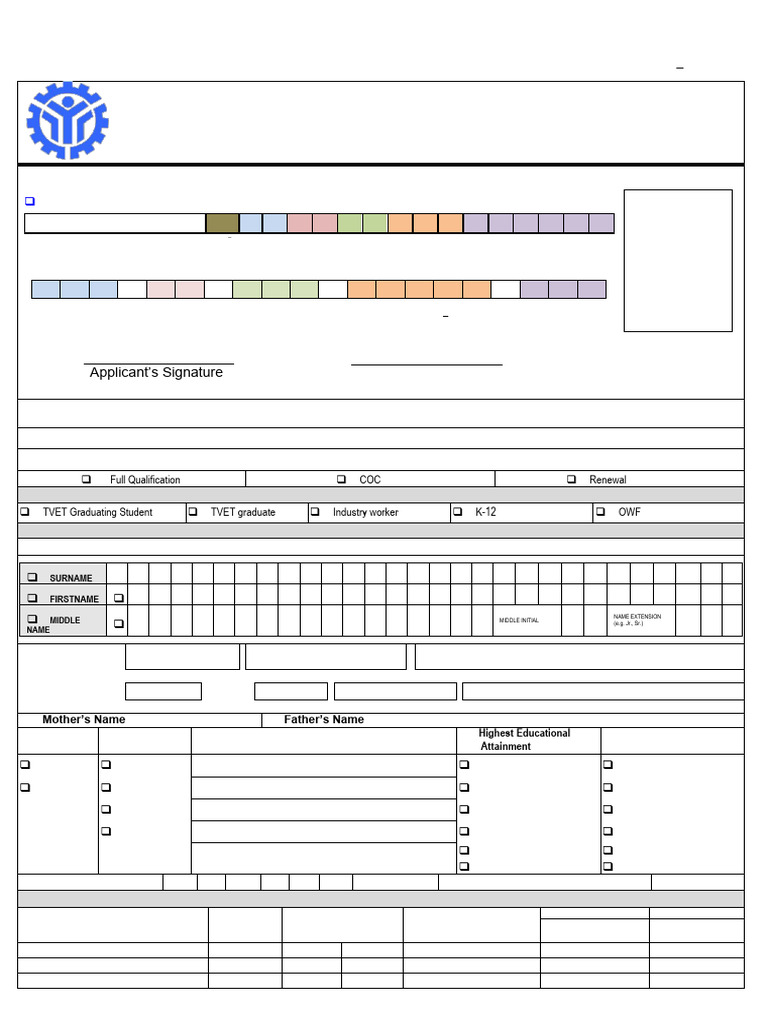 Tesda Application Form - Removed | PDF