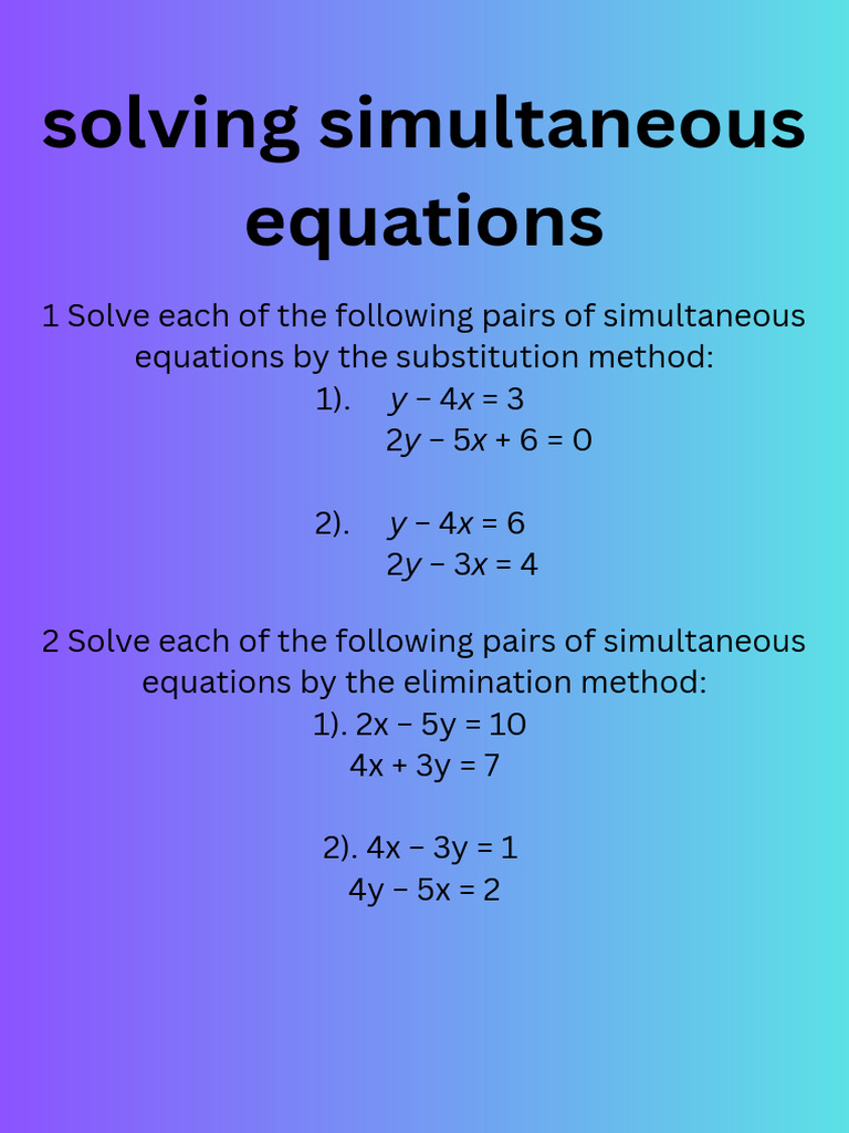 Linear Equation | PDF