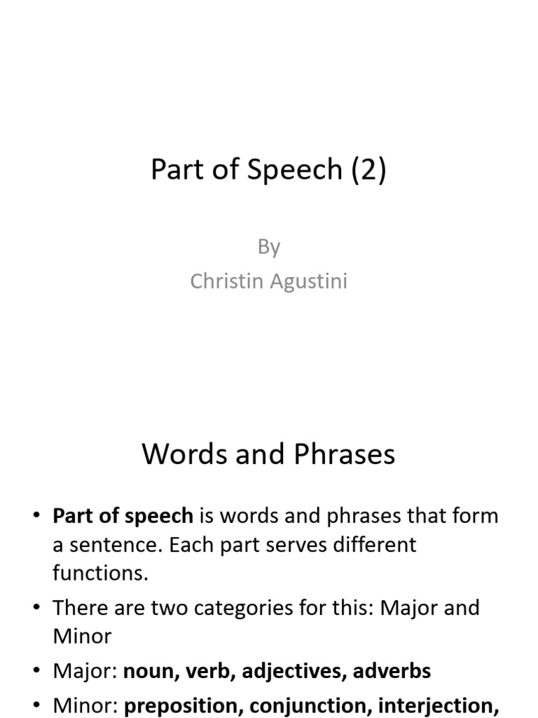 Understanding Parts of Speech | PDF