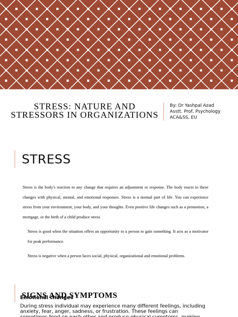 Physical Demands as Stressors in Work | PDF | Stress (Biology) | Anxiety