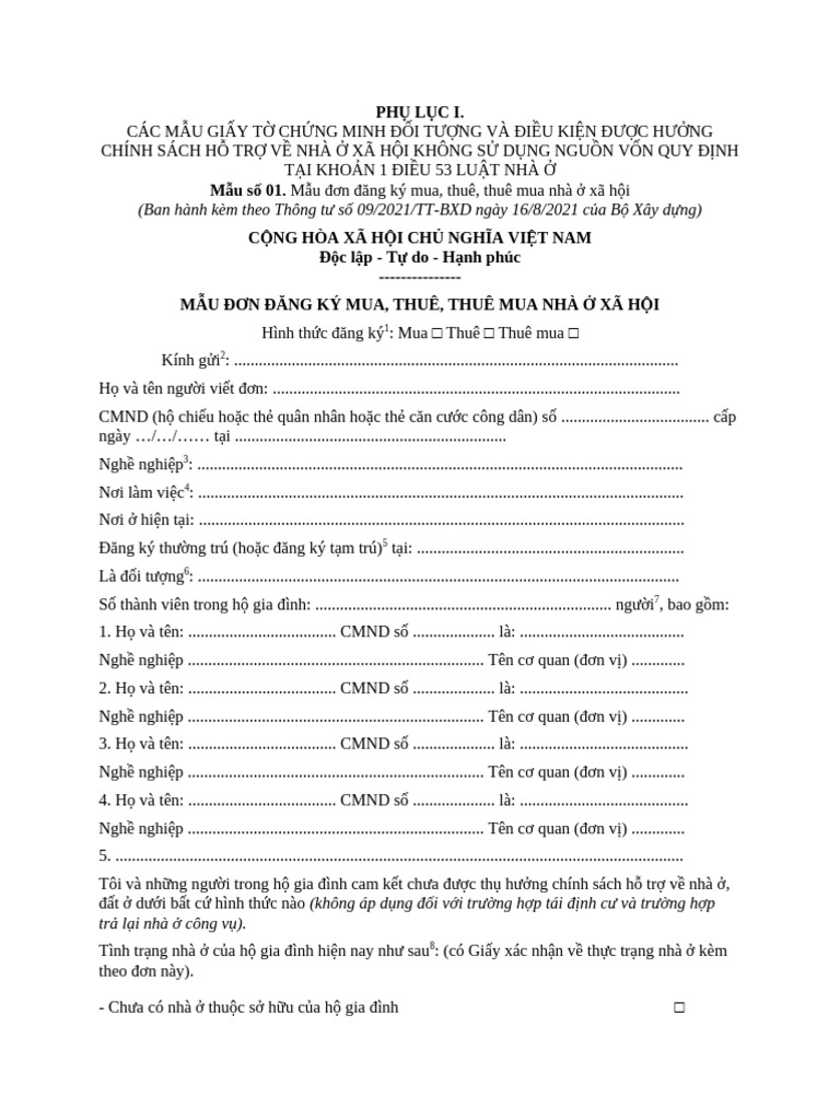 Phu Luc I Mau So 1 | PDF