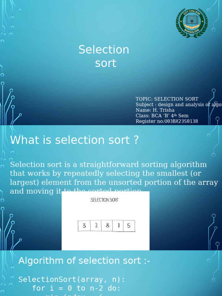 Selection Sort | PDF