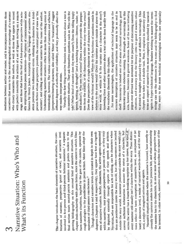 Narrative Situation - Whos Who and Whats Its Function | PDF
