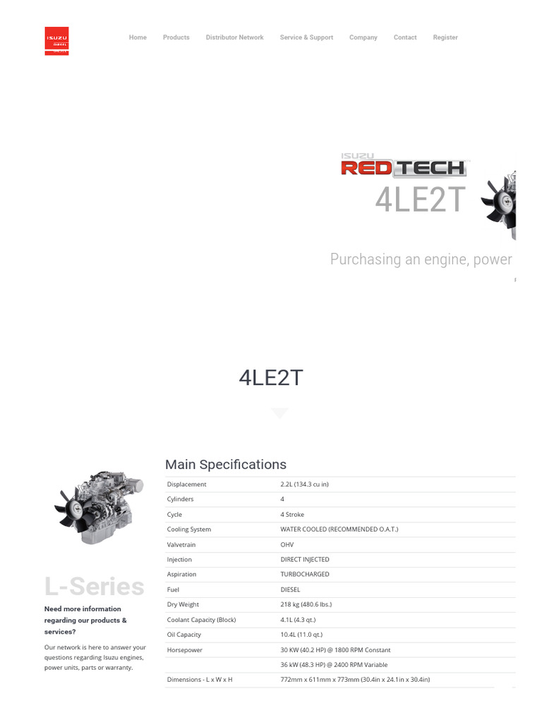 4LE2T - Isuzu Diesel Engines | PDF